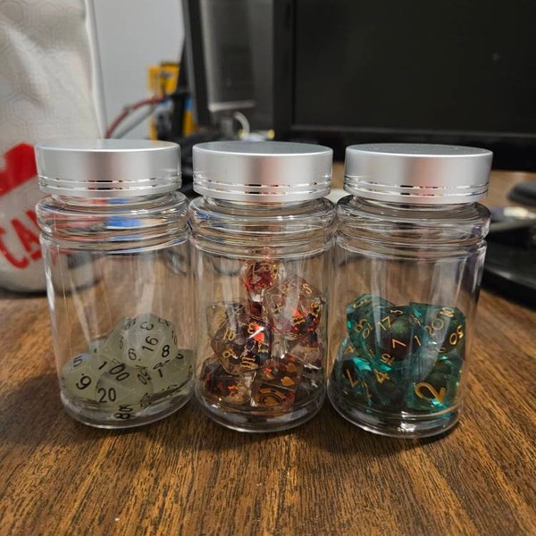 Display Bottles for 7 and 11 Dice Sets | Holds Resin and Metal Dice ...
