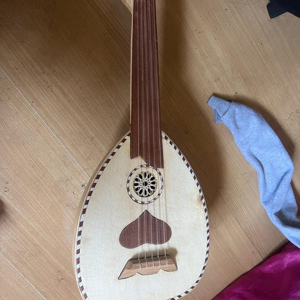 Small Lute Instrument - Handcrafted 5-string Moroccan Oud, With Nylon ...