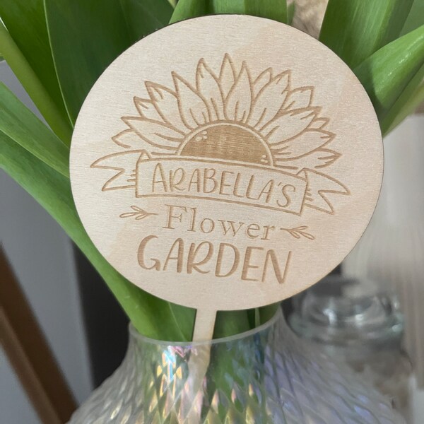 Personalised Wood Plant Gift Tag, Plant Label, Laser Cut and Engraved ...