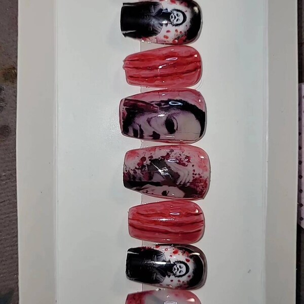 Retro Jason Voorhees Halloween Nail Decals - Horror Villain Nail Art ...