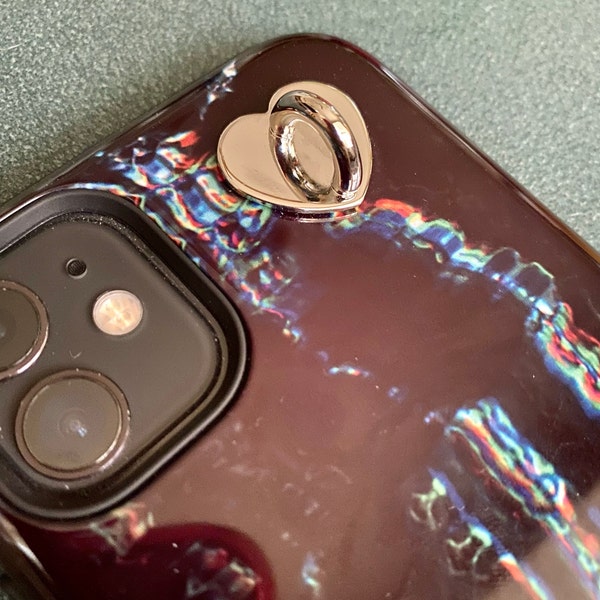 Phone Case Hook, Heart-shaped Phone Charm Hook, Gold and Silver Metal ...