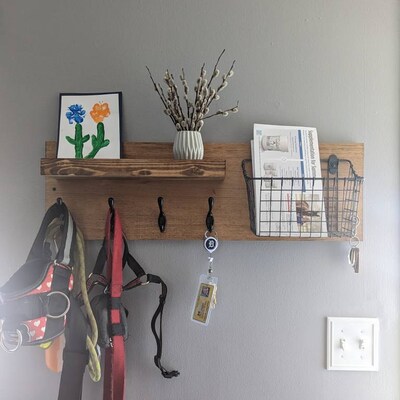 Industrial Entryway Mail Organizer the Allison Key Hooks Wall Mounted ...