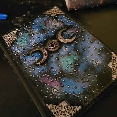 3D Leather Refilable Notebook, Magic Ritual,galaxy,leather Grimoire ...