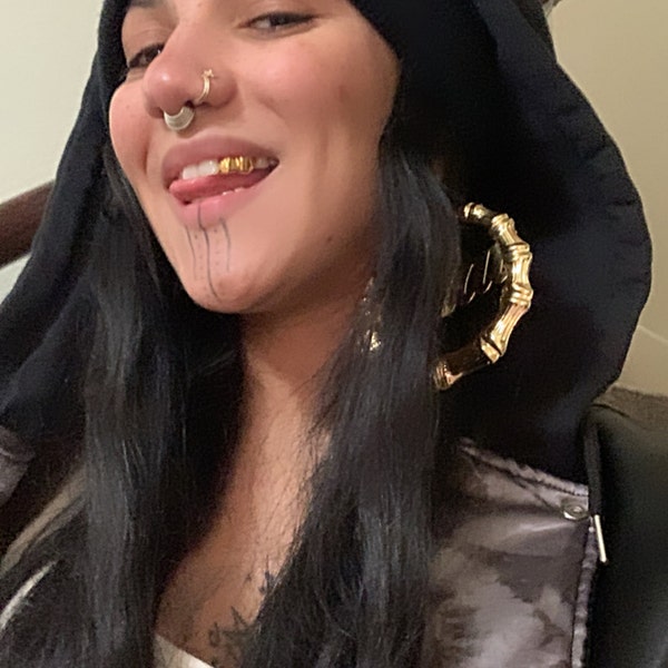 Solid 10K Gold OR 14K Gold Custom Fang Grillz Vampire Set 2 Single Cap ...