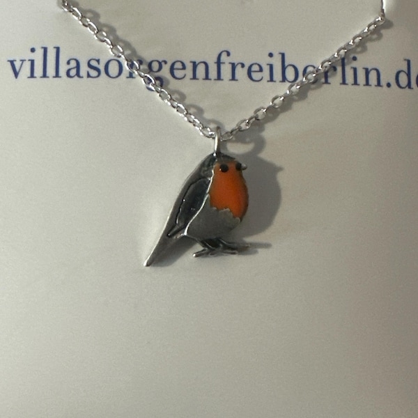Red Robin Bird Slider Bracelet. Sterling Silver and Orange Enamel ...