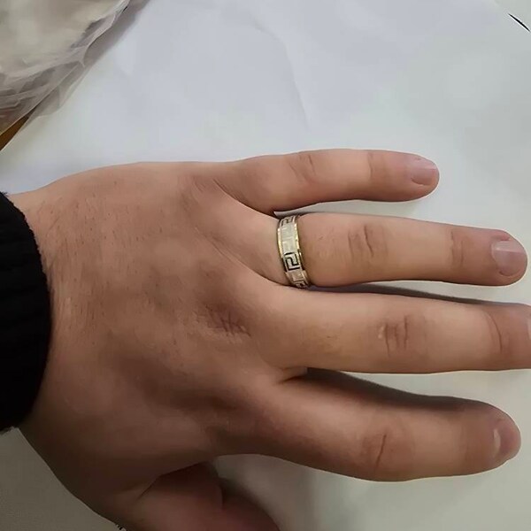 Two Tones Gold Wedding Band 10K 14K 18K for Men and Women, Modern ...