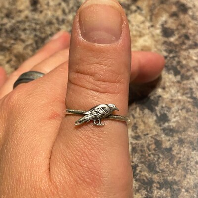 Raven Ring Sterling Silver Crow Ring Silver Raven Ring Witch Ring Bird ...