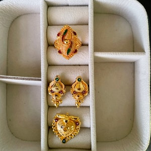 Pure 22k Gold Necklace Set 22k Yellow Gold Necklace With | Etsy