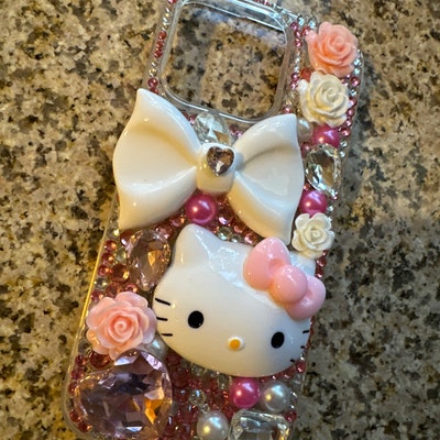 Glitter Cute Cartoon Cat Mirror Resin Clear Case for iPhone 6 7 8 Plus ...