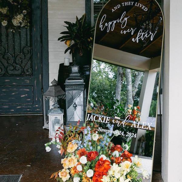 Happily Ever After Wedding Sign Mirror Decals and Stickers, Custom and ...