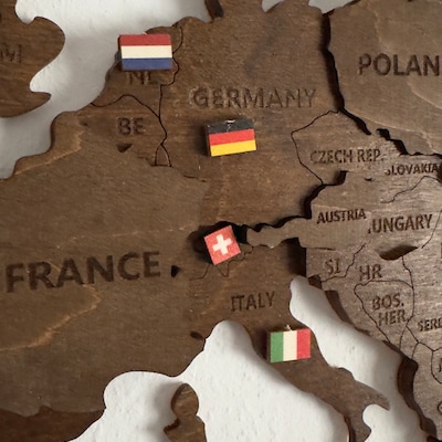 Wooden Europe Map Geography 3D Wall Decoration Art for - Etsy