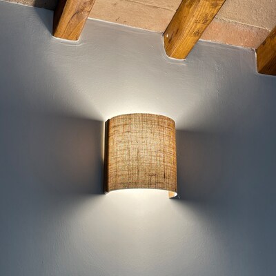 Wall Lamp Made of Naturaloak Wood and Authentic Egyptian Papyrus With ...