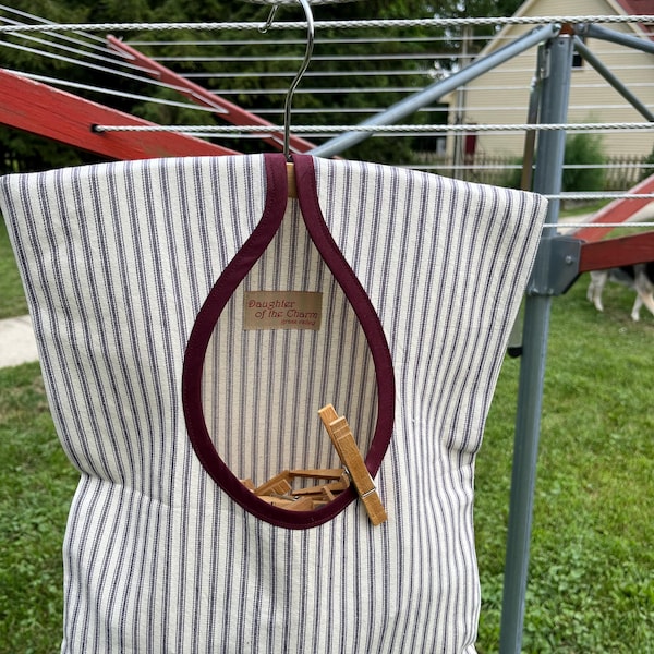 Clothes Pin Bag Vintage Style With Removable Wooden Hanger in an Orange ...