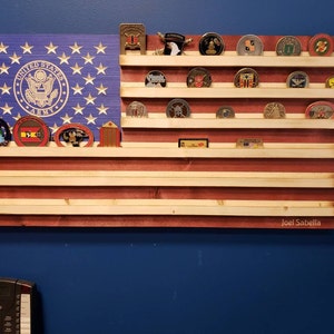 Military Challenge Coin Display Rack US Wood Flag for Army - Etsy