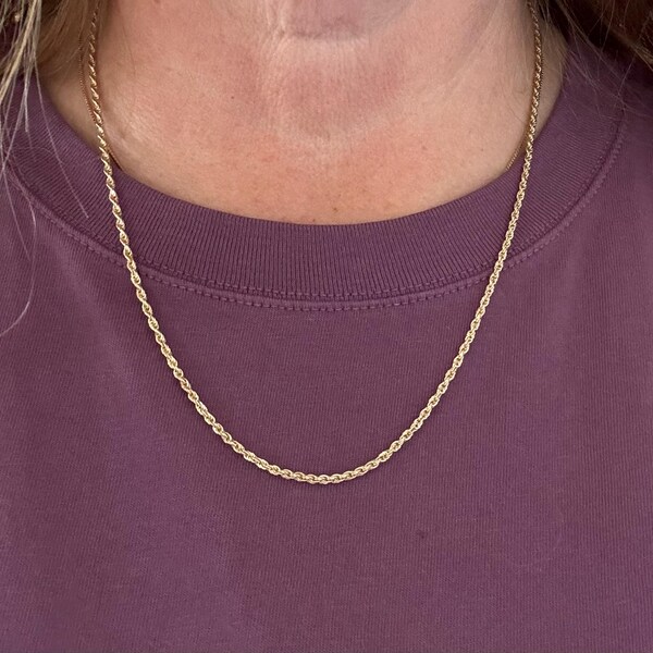 14K Solid Yellow Gold Box Chain Necklace, 0.5MM - 1.7MM Thick, 16"-30 ...