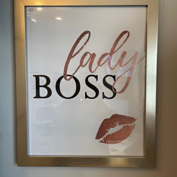 Lady Boss Sign,office Wall Decor,work Hard Stay Humble,office Prints ...