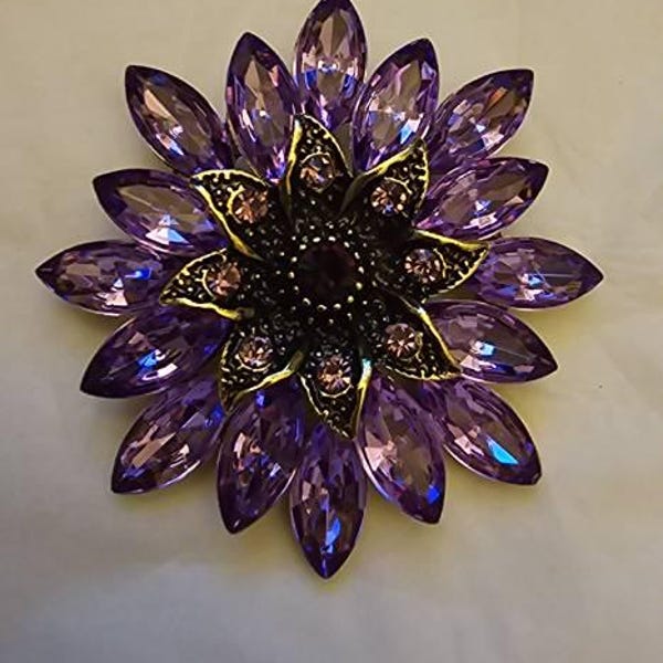 Silver Pearl Large Rhinestone Brooch, Rhinestone Pin, Pins, Pearl ...