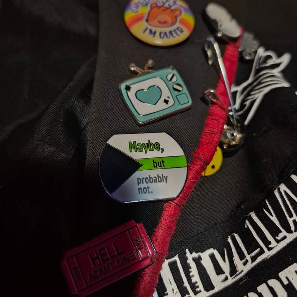 Maybe but Probably Not Demiromantic Pride Enamel Pin in Demiromanticl ...
