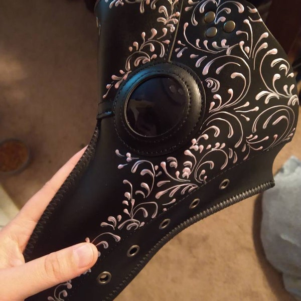 White Plague Doctor Mask Pink Filigree Plague Mask for Women and Men ...