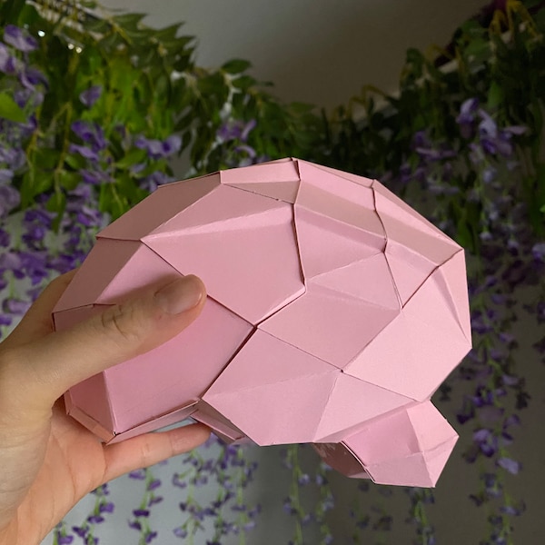 Papercraft Human Brain Sculpture: Low Poly DIY Template (PDF) - Etsy