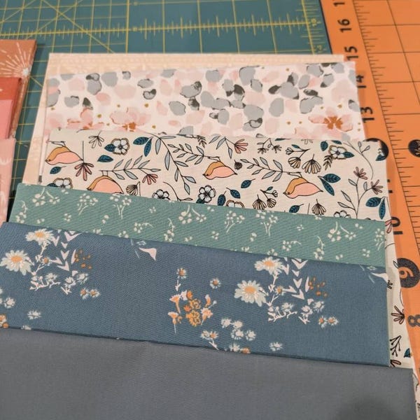 Noteworthy Curated Bundle | Green Blush Peach Floral Quilt Fabric | Bookish Sharon Holland ...