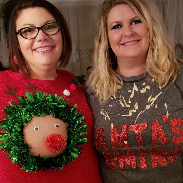 Sexy Ugly Christmas Sweater, It is NOT A PLASTIC Boob, Cut Out, See ...