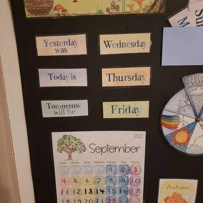 Watercolor Nature Themed Month Printable, Pocket Chart Calendar Months ...