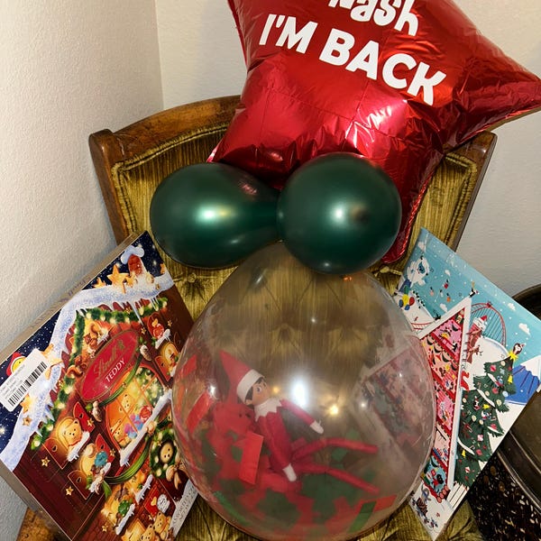 Personalised Elf Arrival Balloon Kit ELF BALLOON Elf POP Balloon - Etsy