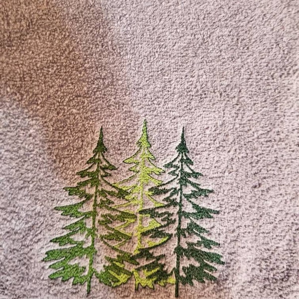 Large Three Majestic Pine Trees Machine Embroidery Design (available in ...