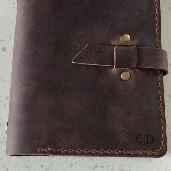 Handmade 4x6 Top Bound Notebook Cover, Vintage Leather Journal Cover ...