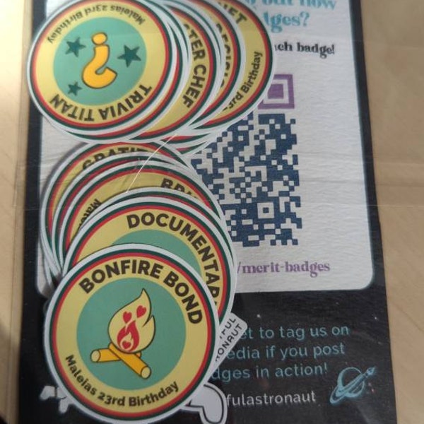 Personalized Bridal Merit Badge Stickers / Party Favors / Camping ...