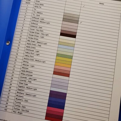 Printable DMC Thread Color Chart Tracker Inventory Sheet - Etsy
