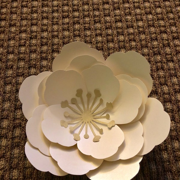 Paper Flower Center, Paper Flower SVG, Paper Flower Backdrop, 3 Paper ...