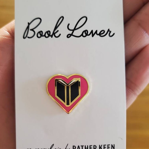 Book Lover Enamel Pin - Gift for Book Lover - Book Jewelry - Book Lapel ...