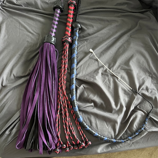 ROLLING THUNDER Leather Flogger Cat of 9 TAILS - Braided Plaited Tails ...