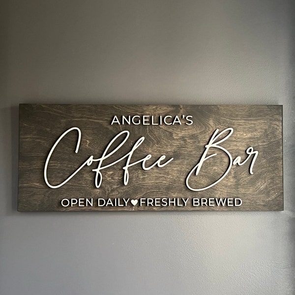 Pallet Sign - Coffee Bar Sign - Custom Wood Sign - 3D Sign ...