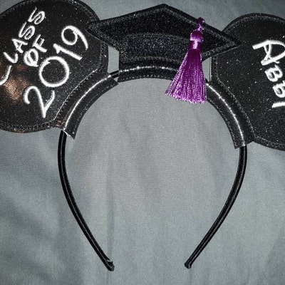 Personalized CUSTOM Graduation Cap Mouse Ears Headband Twincess ...