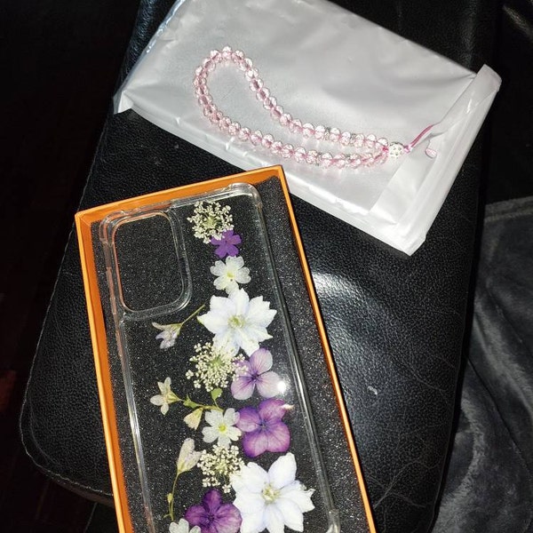 Dried Pressed Pink White Flower Phone Case for iPhone 16 15 14 13 12 ...