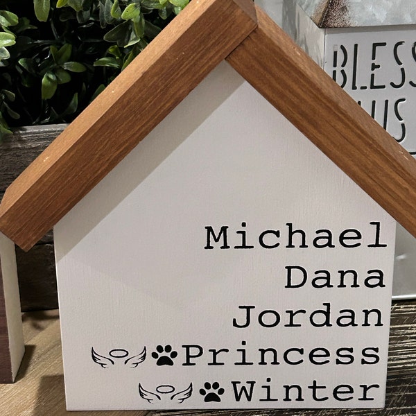 Custom Memorial Family Names List Sign Sympathy Grief Gift Loss of A ...