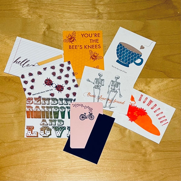 Set of Six Type Love Letterpress Postcards - Etsy