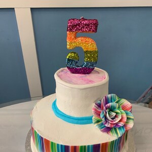 Large Bright Rainbow Birthday Candle, Rainbow Party Decor, Unicorn ...