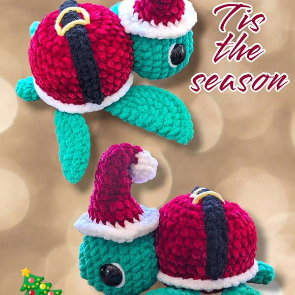 Santa Christmas Turtle Pattern Crochet PDF Download Beginner Friendly ...