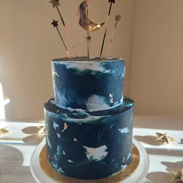 Celestial Cake Topper Set, Stars and Moon Cake Topper, Astrological ...