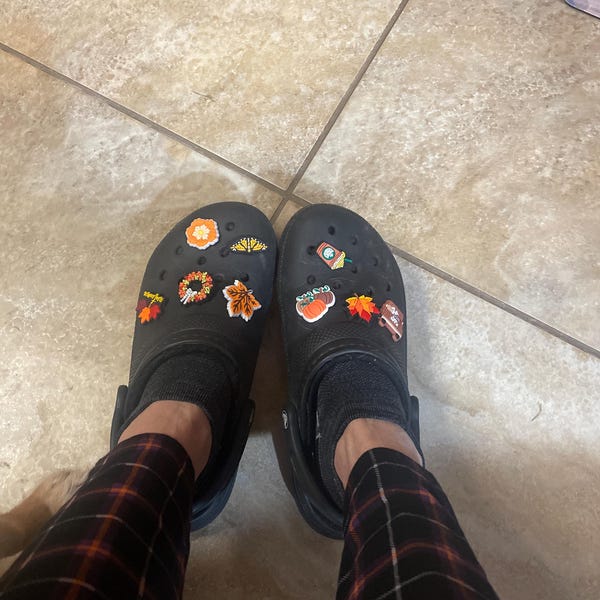 Gothic Clog Charms Black & White Goth Shoe Charm Bundle Accessory Pin ...