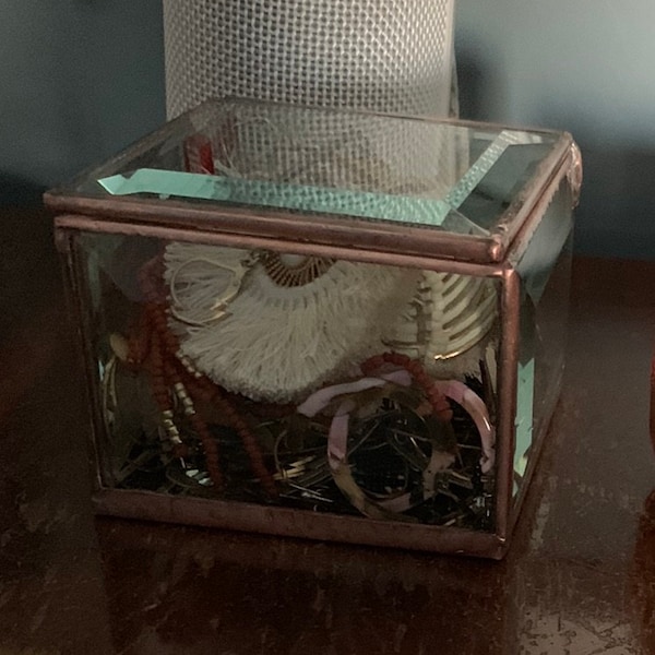 Clear Glass Box,keepsake Box,beveled Glass Box,3x3x2 Inches,small ...