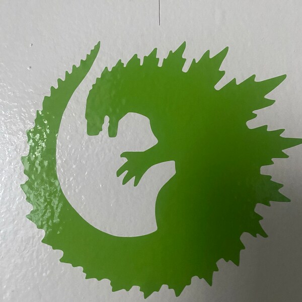 Godzilla! Round , Vinyl Decal, Permanent/removable, Kaiju, Holographic ...