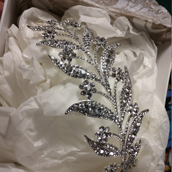 Bridal Tiara - Lady MARY, Swarovski Bridal Tiara, Leaf Tiara, Downton ...