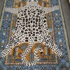 Leopard Pattern Rug Red & Blue Stunning Carpet Animal Print Rug for ...