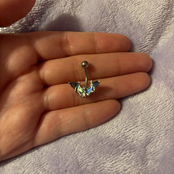 14G Bat Halloween Belly Ring/belly Button Ring/belly Piercing/belly ...