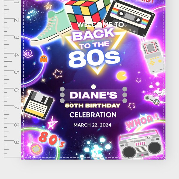 80s Birthday Welcome Sign, 80s Theme Poster, 80s Custom Sign, Back to ...
